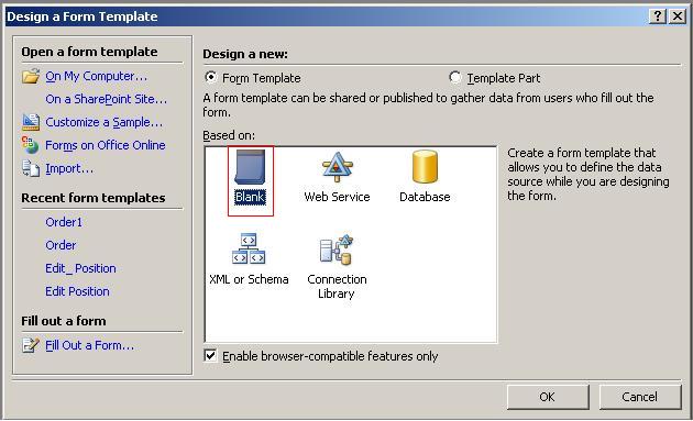Creating an InfoPath Form